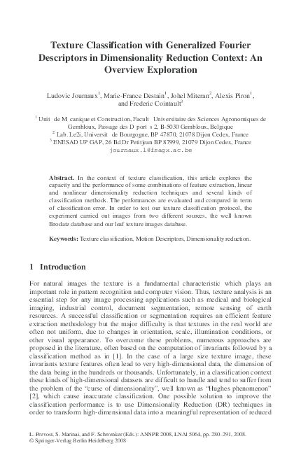 Pdf Texture Classification With Generalized Fourier Descriptors In