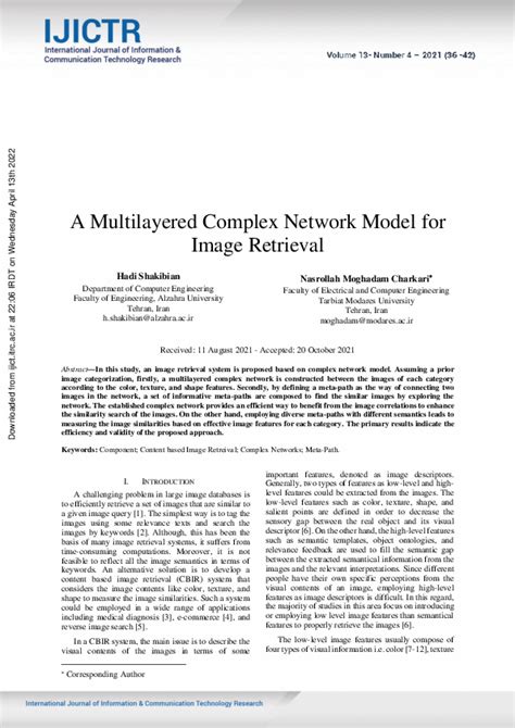 Pdf A Multilayered Complex Network Model For Image Retrieval