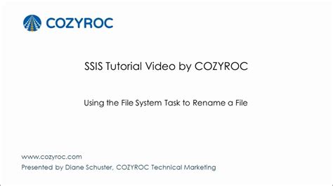 Using The File System Task To Rename A File Ssis Tutorials For Beginners By Cozyroc Youtube