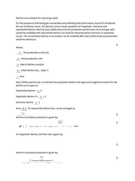 Decline Curve Analysis For Natural Gas Wells Download Free Pdf Applied Mathematics