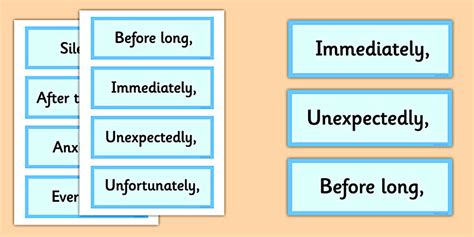 Editable Fronted Adverbial Word Cards Teacher Made