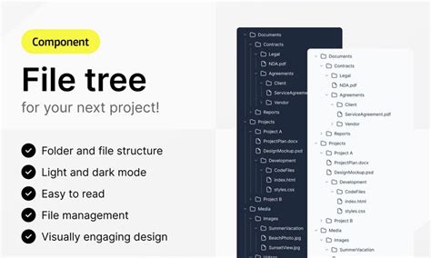 Modern Styled File Tree Figma