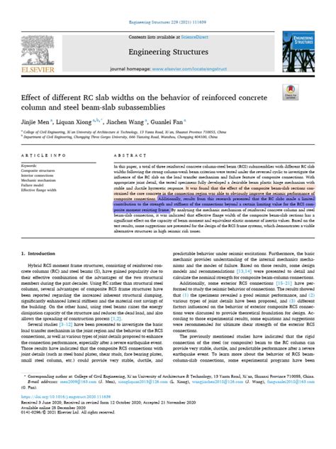 Effect Of Different Rc Slab Widths On The Behavior Of Reinforced