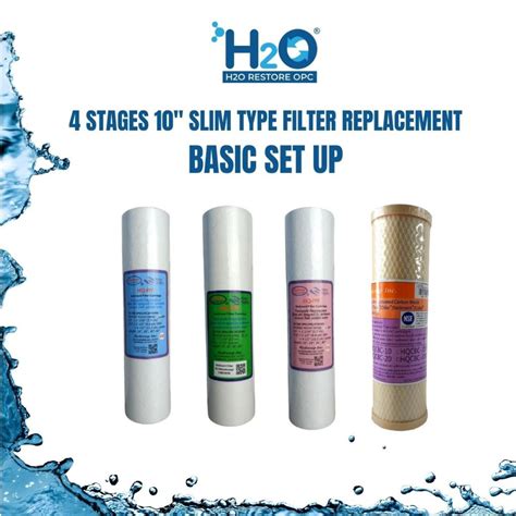 Water Filter 4 Stages 10 Slim Type Basic Set Up Filter Replacement