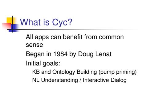 Ppt Cyc Knowledge Base System For Intelligent Assistants Powerpoint