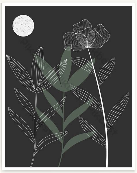 Vector Wall Art Poster Set With Drawing Abstract Shapes Boho Elements For Home Decor Eps Free