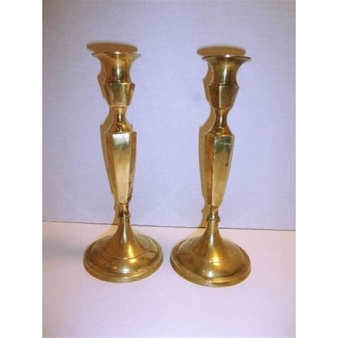 Vintage Pair Of 8 Solid Brass Candlesticks India Brass On Ebid United