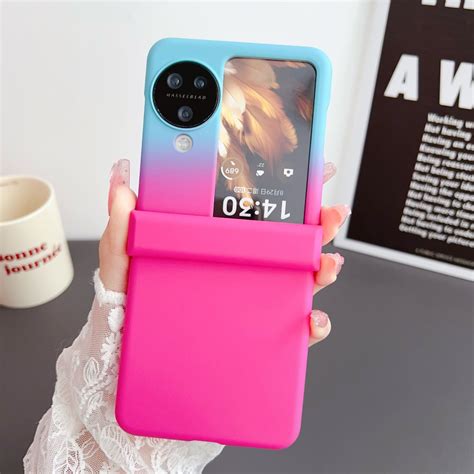 สําหรับ Oppo Find N3 Flip พลิก เคส ไล่ระดับ พลาสติกแข็ง เคสโทรศัพท์