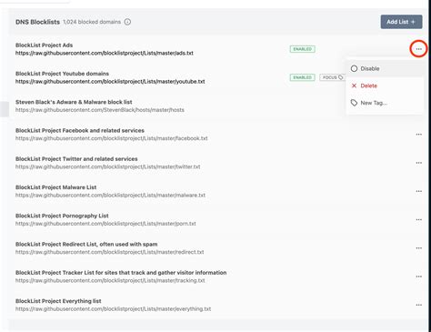 Dns Block Lists And Settings Spr