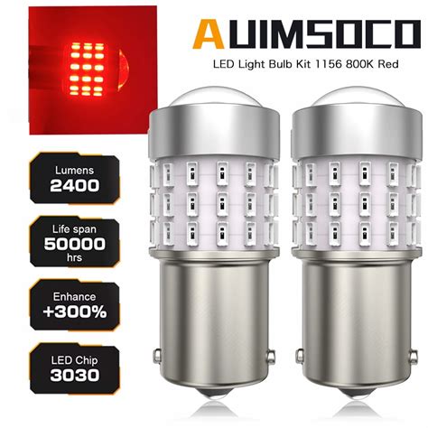 Red 1156 Led Brake Light Bulbs 300 Brighter Ba15s 7506 1003 1141 P21w