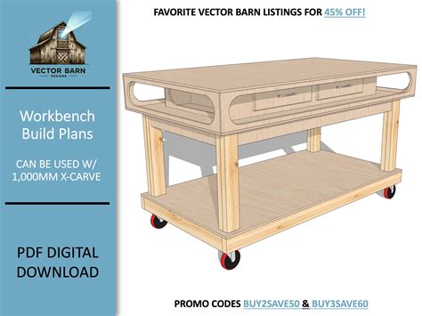 Workbench Build Plans CNC Table With Storage Inventables 1 000mm X Carve Workbench Plans