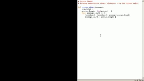 Simple Reverse Cipher In Python 27 Youtube