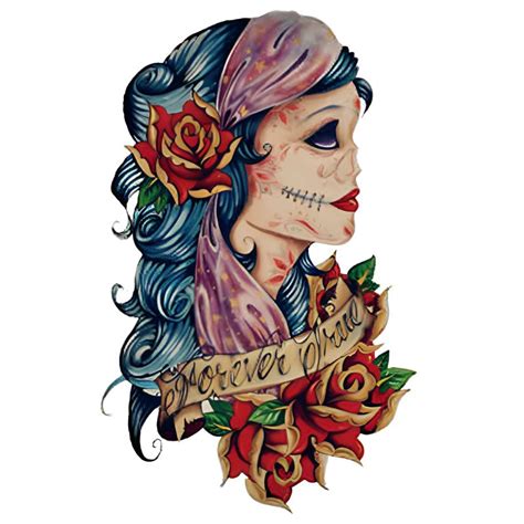 Day Of The Dead Gypsy Skull Tattoo