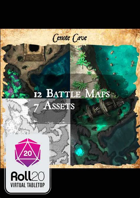 Cenote Cave Map And Assets Roll20 Vtt Limithron Drivethrurpg