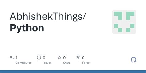 GitHub AbhishekThings Python