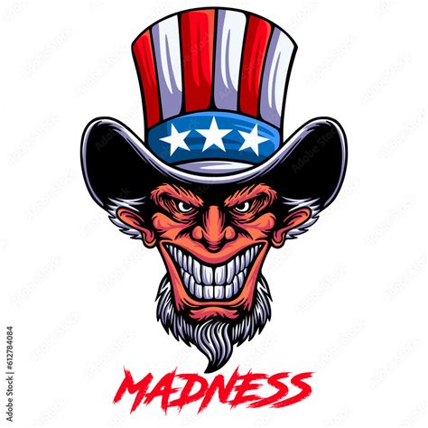 Uncle Sam Vector Illustration Madness Uncle Sam Mascot Illustration