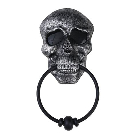 Halloween Skull Doorbell Door Knocker Props With Scary Sound For