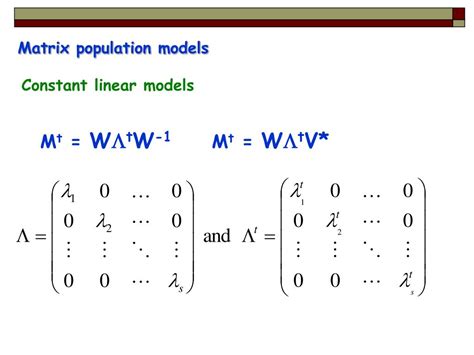 Ppt Demographic Matrix Models For Structured Populations Powerpoint Presentation Id5368298