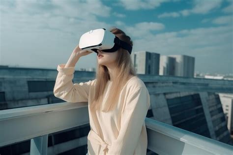 Premium Ai Image Woman Vr Headset Generate Ai