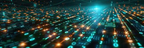 premium photo green binary code streaming background