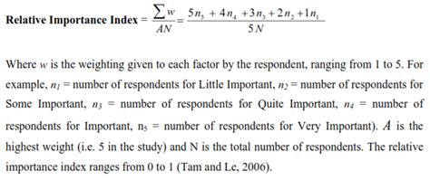 how to calculate relative importance index using likert s scale