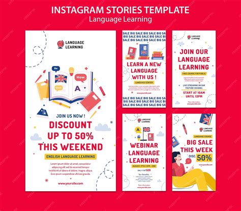 Premium Psd Language Learning Template Design