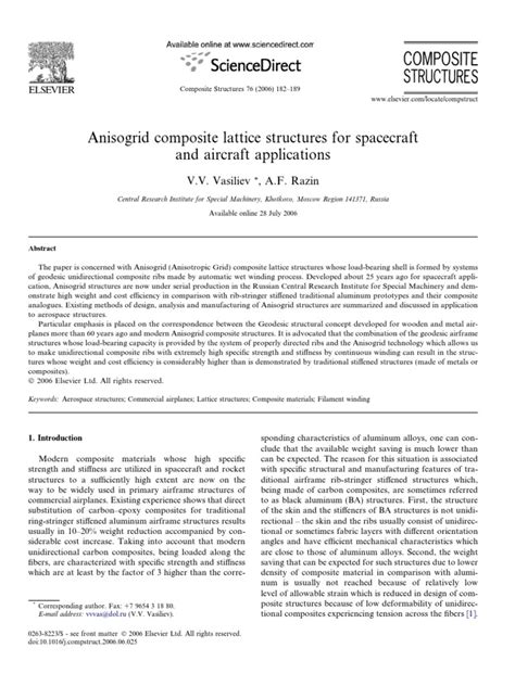 Anisogrid Composite Lattice Structures 2006 Pdf Composite