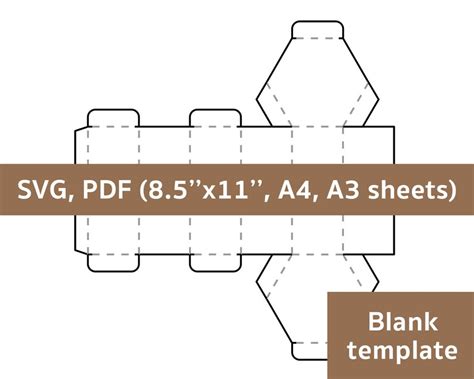 Hexagon Box Template Hexagonal Box Template Hexagon Gift Etsy