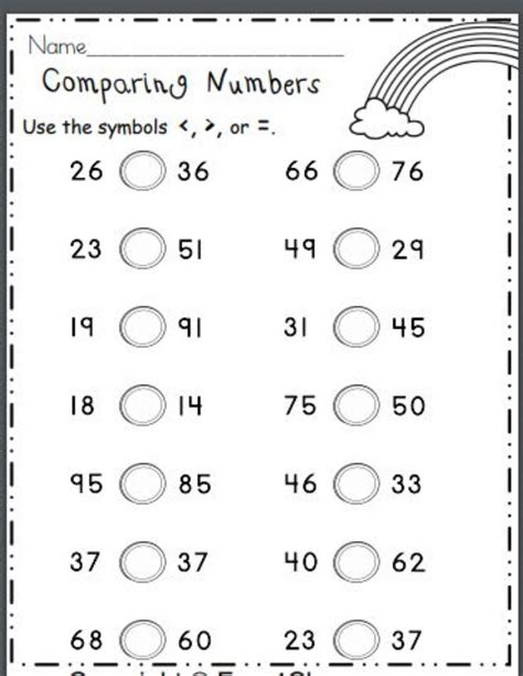 Printable Comparing Numbers Worksheets Preschool Coloring Printables Free And Fun