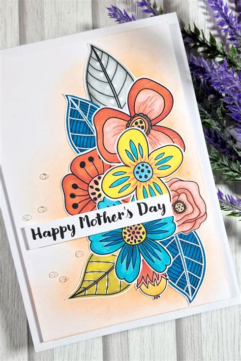 Funky Floral Mothers Day Card Tutorial Kate Hadfield Designs