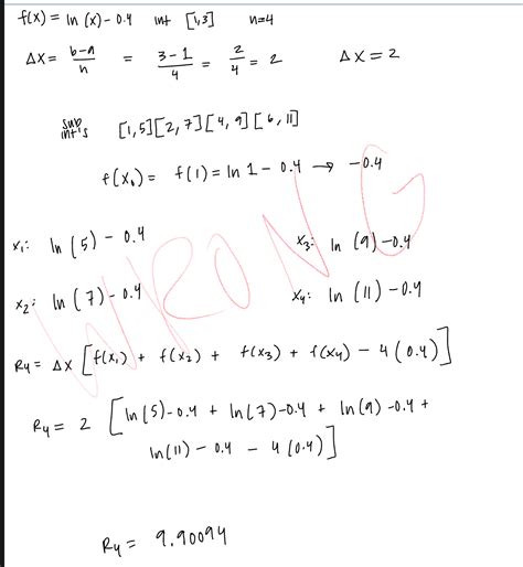 solved evaluating riemann sum over an interval using n