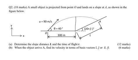 [solved] q2 18 marks a small object is projected from po