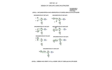 Circuitverse Experiment 7 Design Of Circuits Using Multiplexer