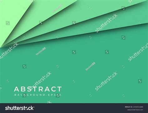 Green Background Geometric Overlap Layer Paper Stock Vector Royalty