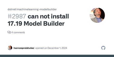 can not install 17 19 model builder · issue 2987 · dotnet