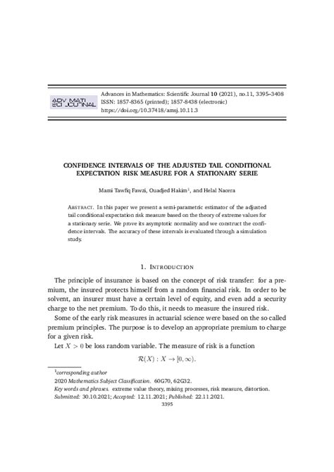 pdf confidence intervals of the adjusted tail conditional expectation