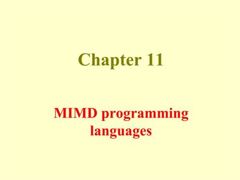 Bil406 Chapter 11 Mimd Programming Languagesppt Programming Languages Computing