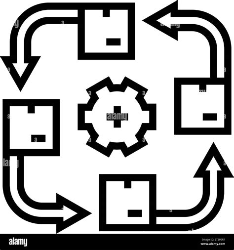 Stock Rotation Logistic Manager Line Icon Vector Illustration Stock