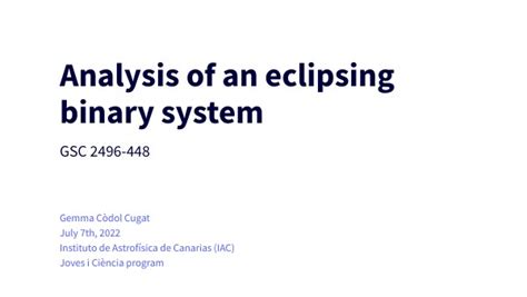 analysis of an eclipsing binary system