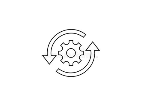 Workflow Automation Processing Icon Vector Illustration Flat Design Stock Vector