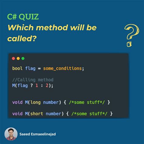 Saeed Esmaeelinejad On Linkedin Quiz Csharp Overloads 42 Comments