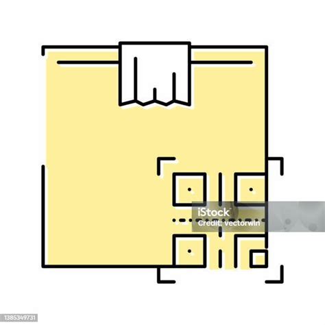 상자 배달 개별 Qr 코드 색상 아이콘 벡터 격리 된 그림 Brand Name Smart Phone에 대한 스톡 벡터 아트 및