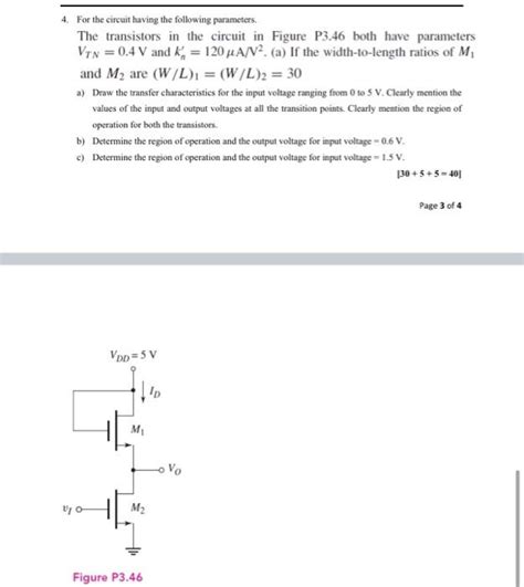 Solved 4 For The Circuit Having The Following Parameters Chegg Com