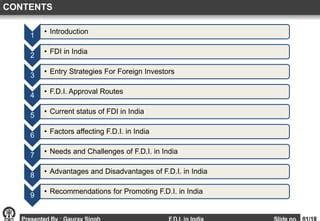 F D I In India PPTX
