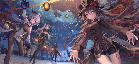 Ganyu Hu Tao Zhongli And Shenhe Genshin Impact Drawn By Hayanpool Danbooru