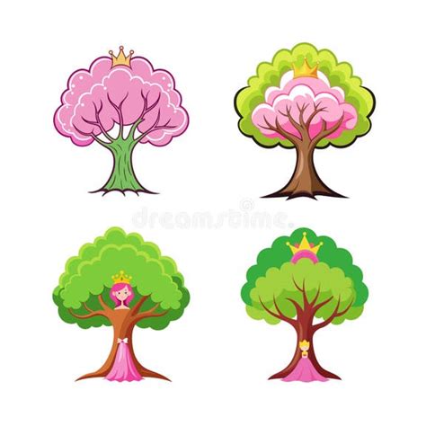 Bold Artistic Design Of Princess Tree Stock Vector Illustration Of