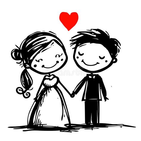 Wedding Couple Cartoon Heart Stock Illustrations 28 091 Wedding