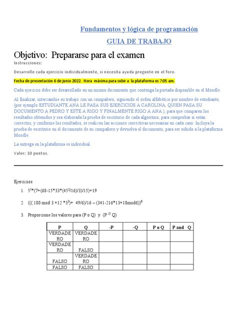 Guía 11 Fundamentos De Lógica De Programación Pdf División