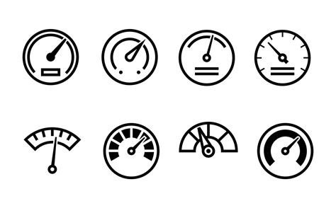 Vector Illustration Of Gauge Icon Set Suitable For Design Element Of