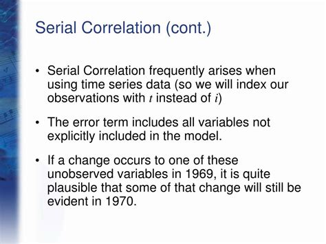 ppt autocorrelation or serial correlation powerpoint presentation